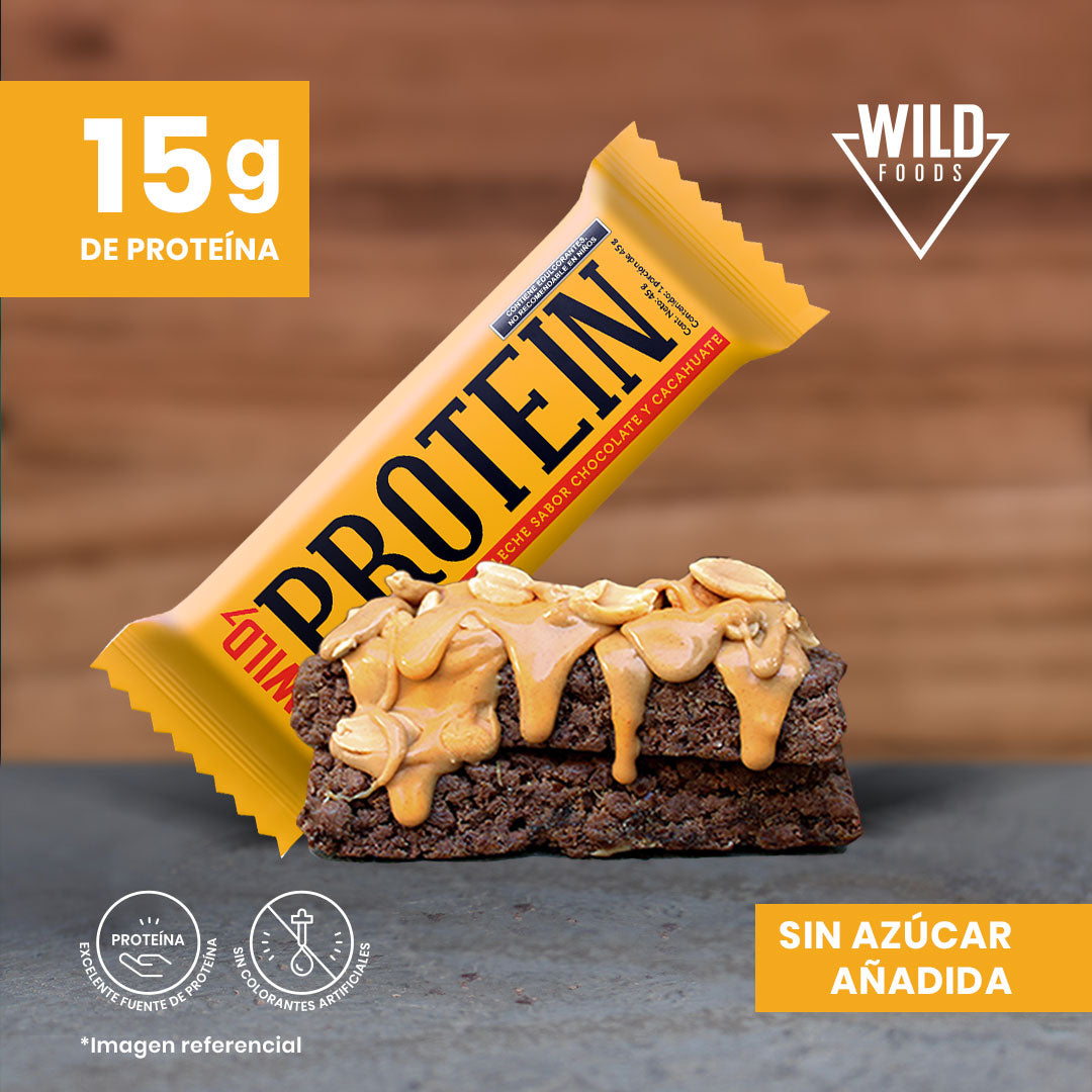 Barra de Proteina Chocolate y cacahuate Wild Protein | Wild Foods ...