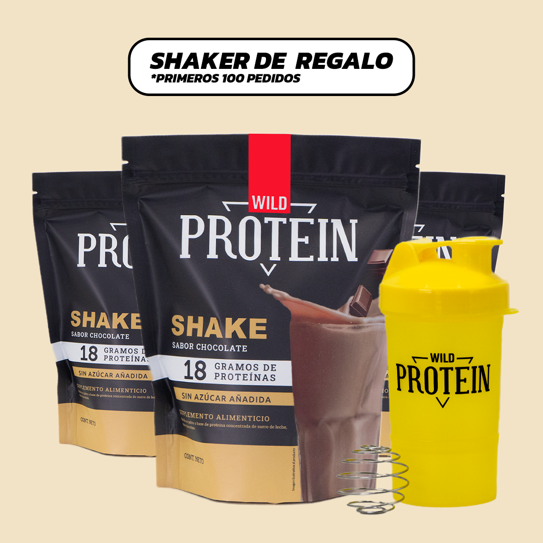 Shake Wild Choco x3 495g + Shaker de regalo – Wild Foods Mexico